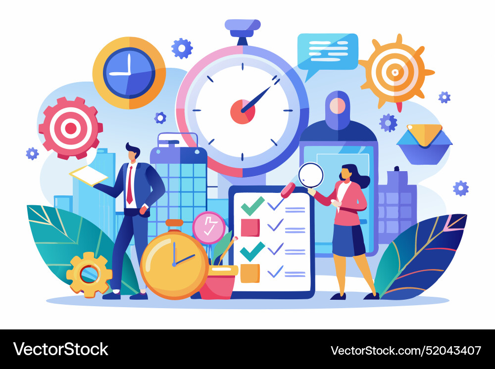 Time management for project success Royalty Free Vector