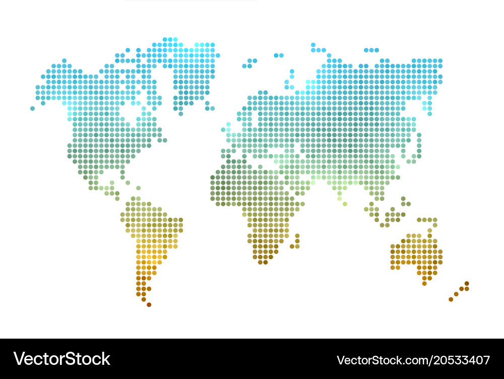 World map made of dots Royalty Free Vector Image