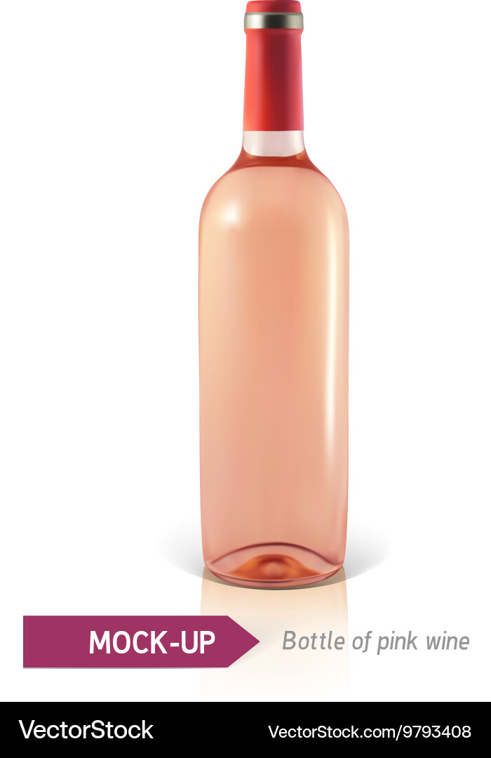 Bottle of rose wine Royalty Free Vector Image - VectorStock