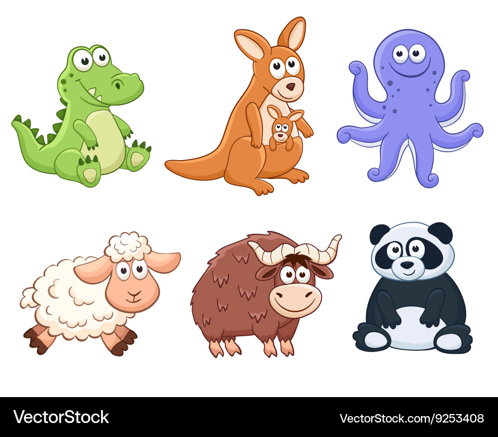 Cartoon animals collection Royalty Free Vector Image