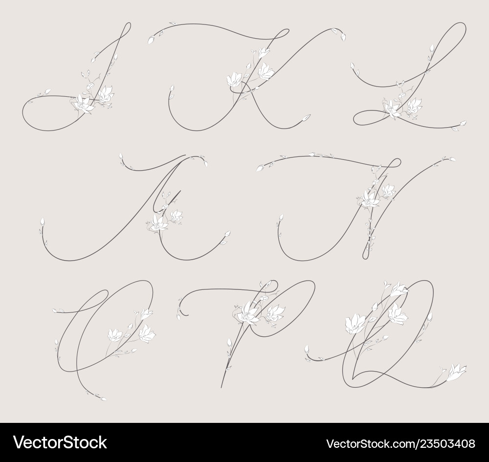Floral Monogram & Logo Set Royalty Free Vector Image