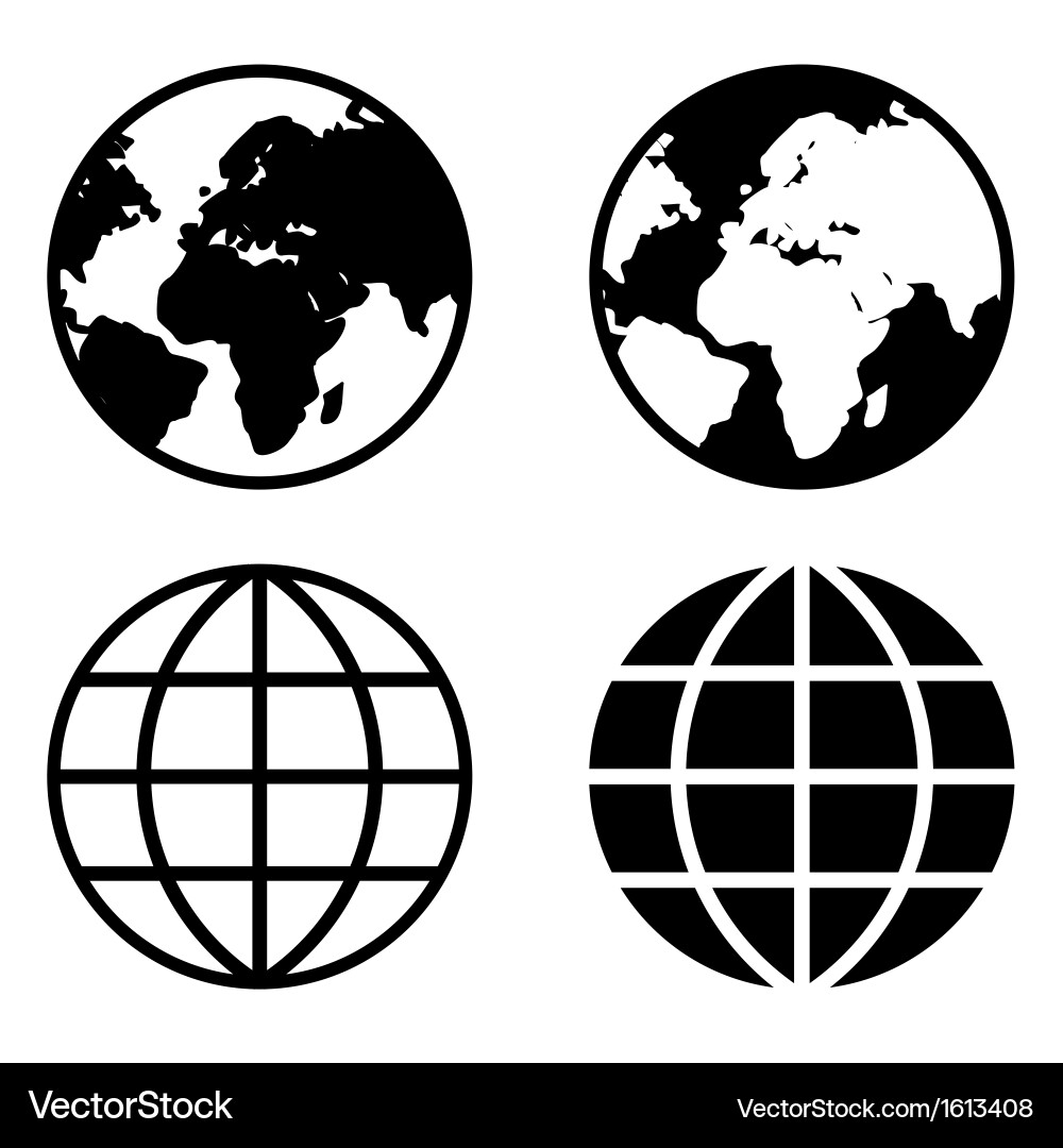 Globe earth icons Royalty Free Vector Image - VectorStock