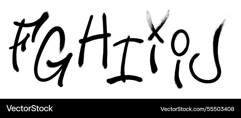 Graffiti spray font alphabet part 2 Royalty Free Vector