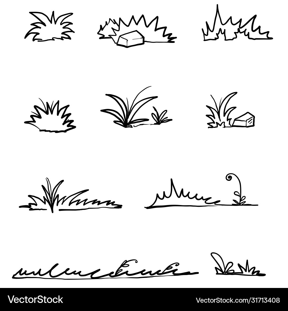 Hand drawn doodle grass Royalty Free Vector Image