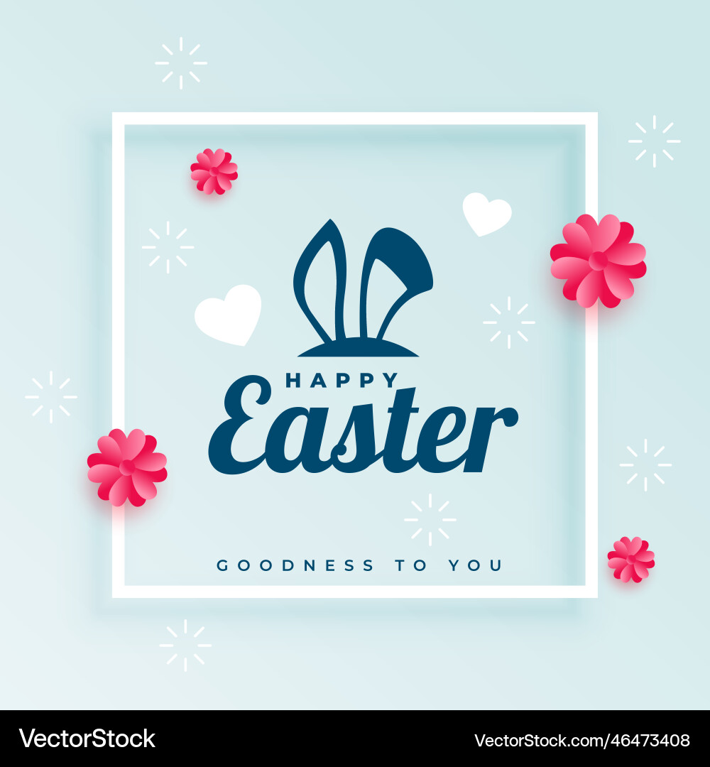 Happy easter invitation card with lovely flower Vector Image