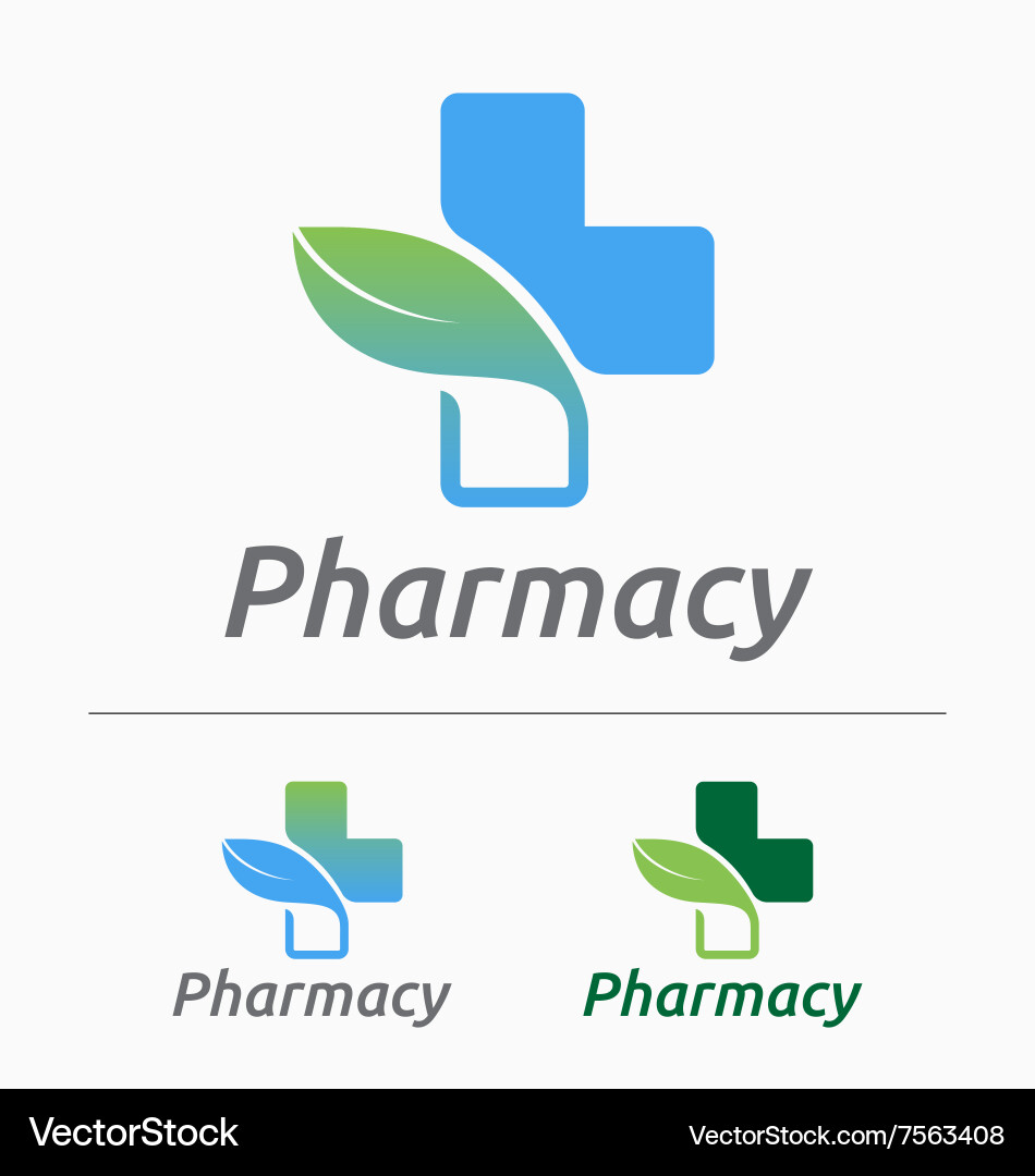 Medical pharmacy logo design Royalty Free Vector Image