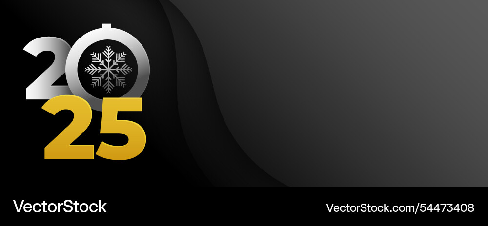 Modern 2025 new year lettering dark banner Vector Image