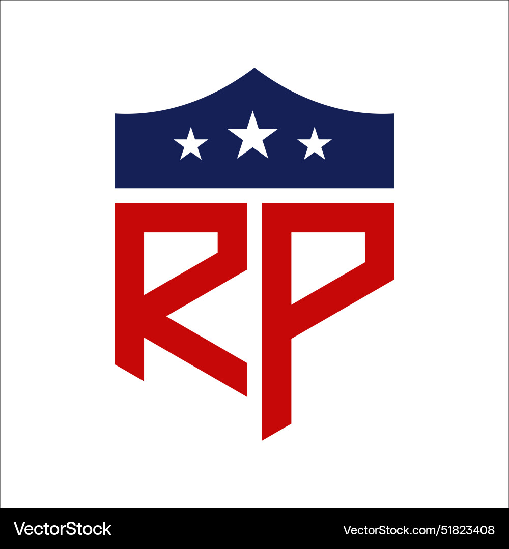 Patriotic rp logo design letter Royalty Free Vector Image