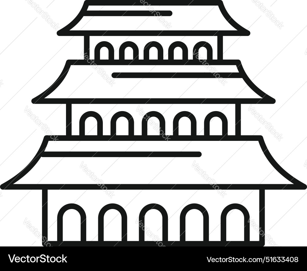 Traditional japanese building featuring three Vector Image