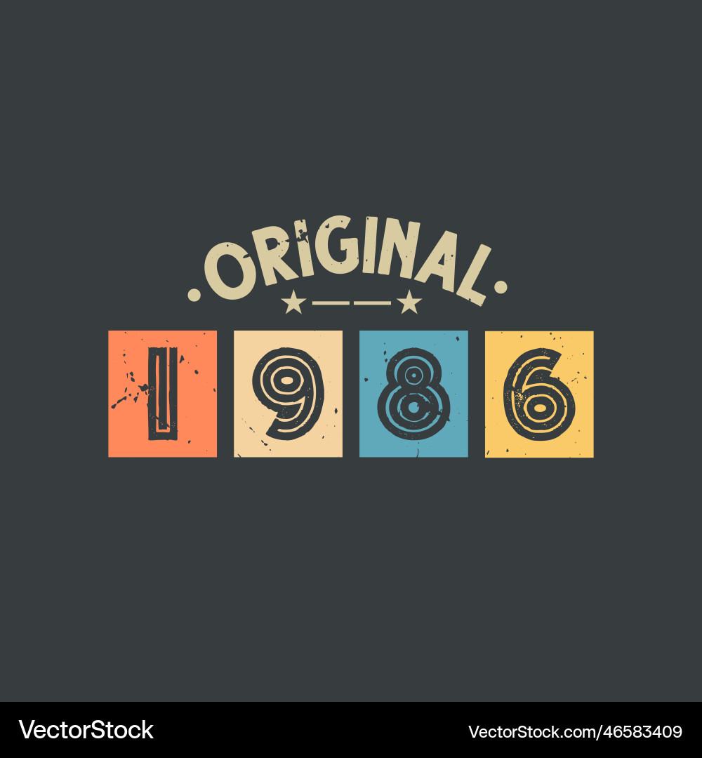 1986 Birthday - Vintage Retro Royalty Free Vector Image