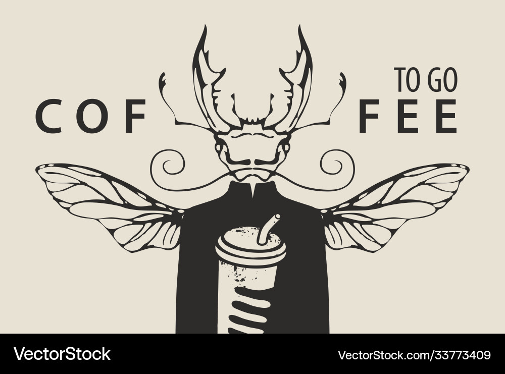 Creative banner for a coffee to go Royalty Free Vector Image