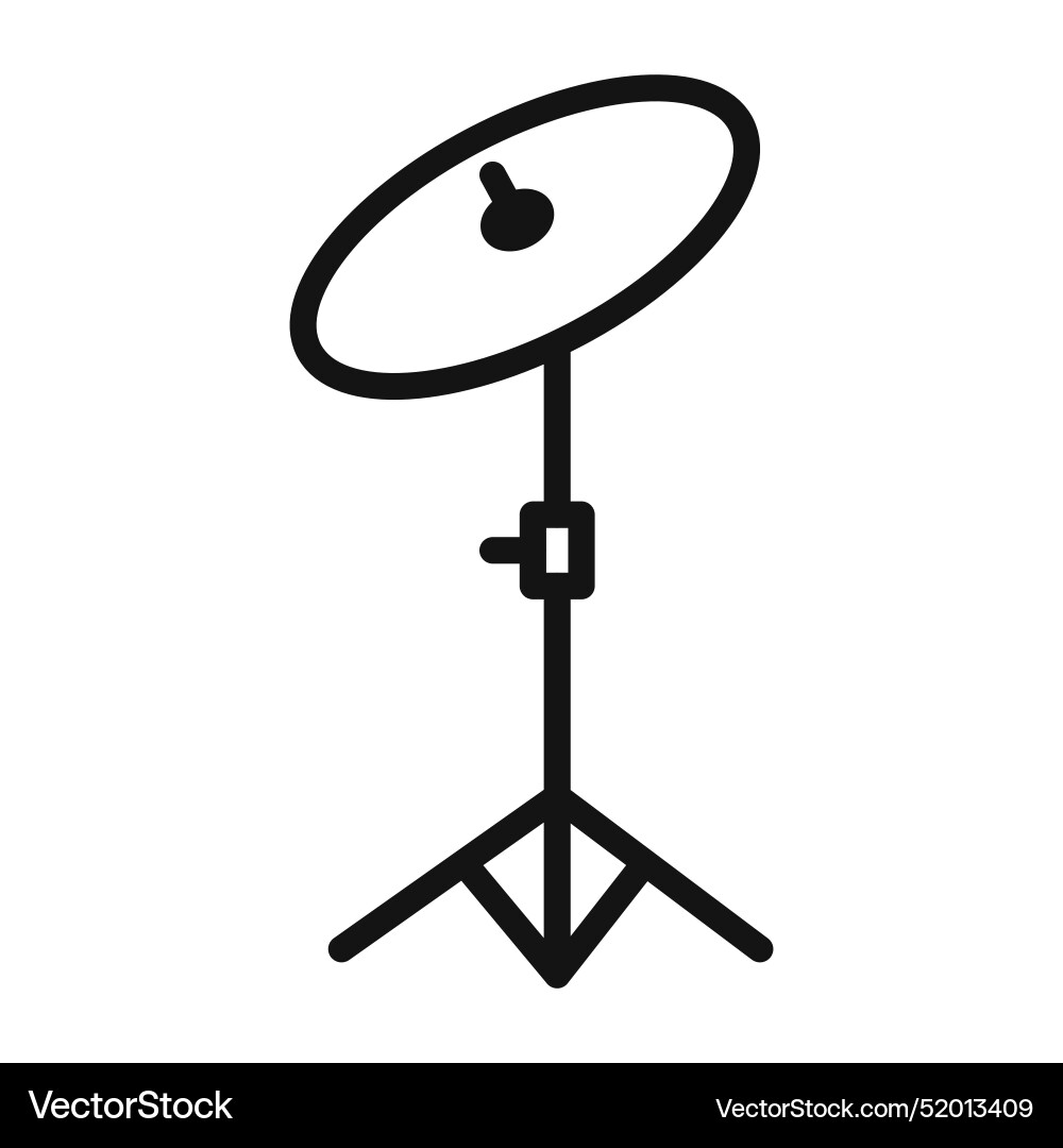 Cymbal icon black line art Royalty Free Vector Image