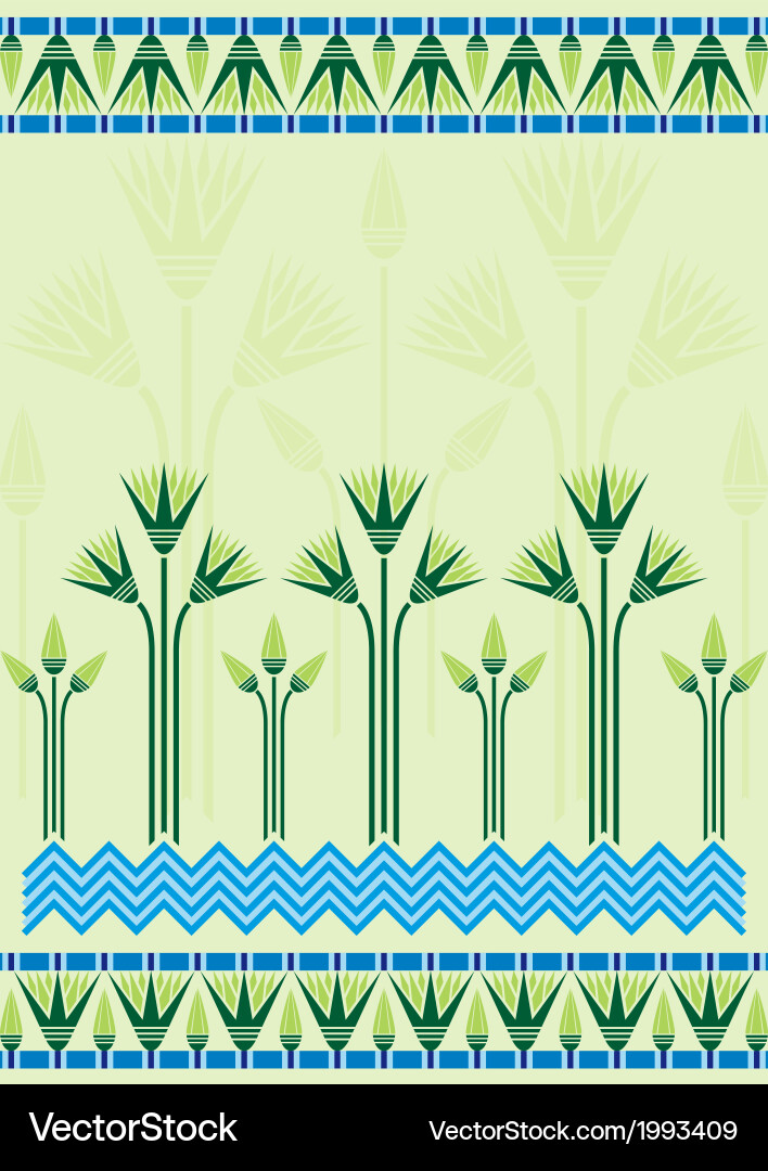 Egyptian Papyrus Motif Royalty Free Vector Image