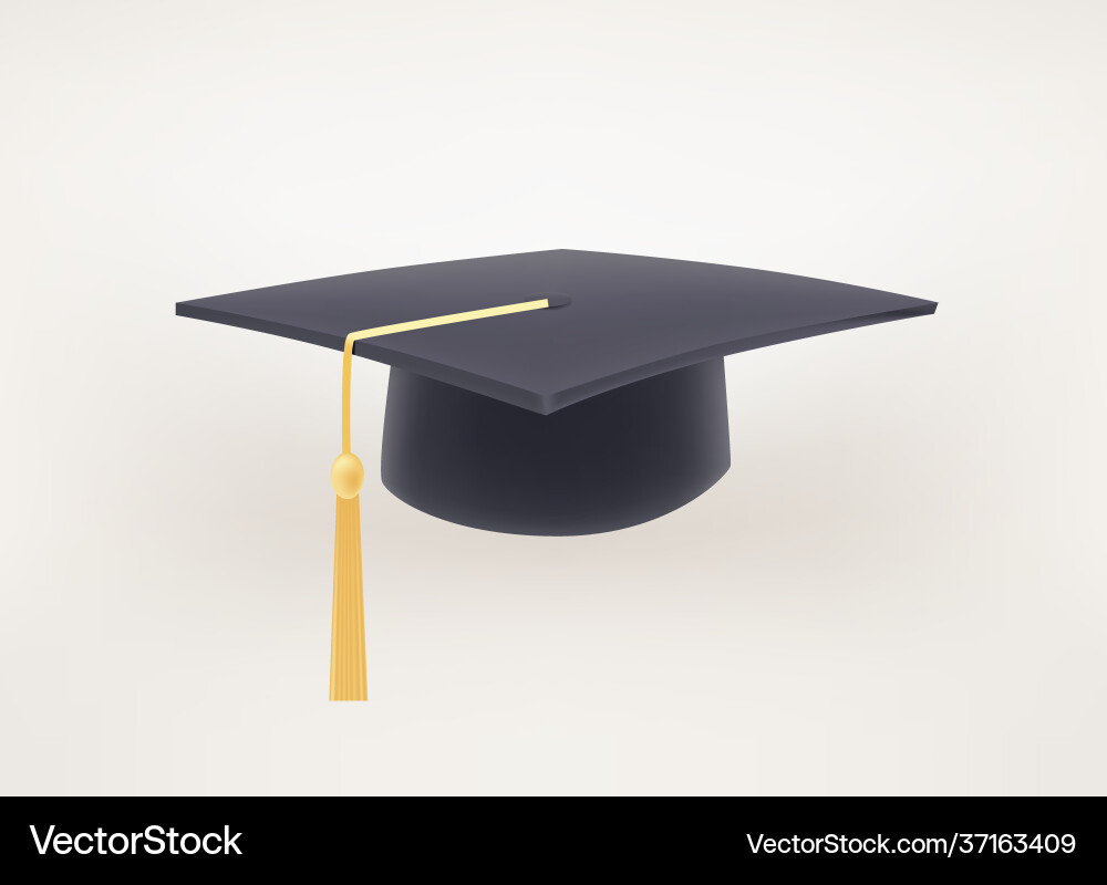 Graduation cap 3d style Royalty Free Vector Image