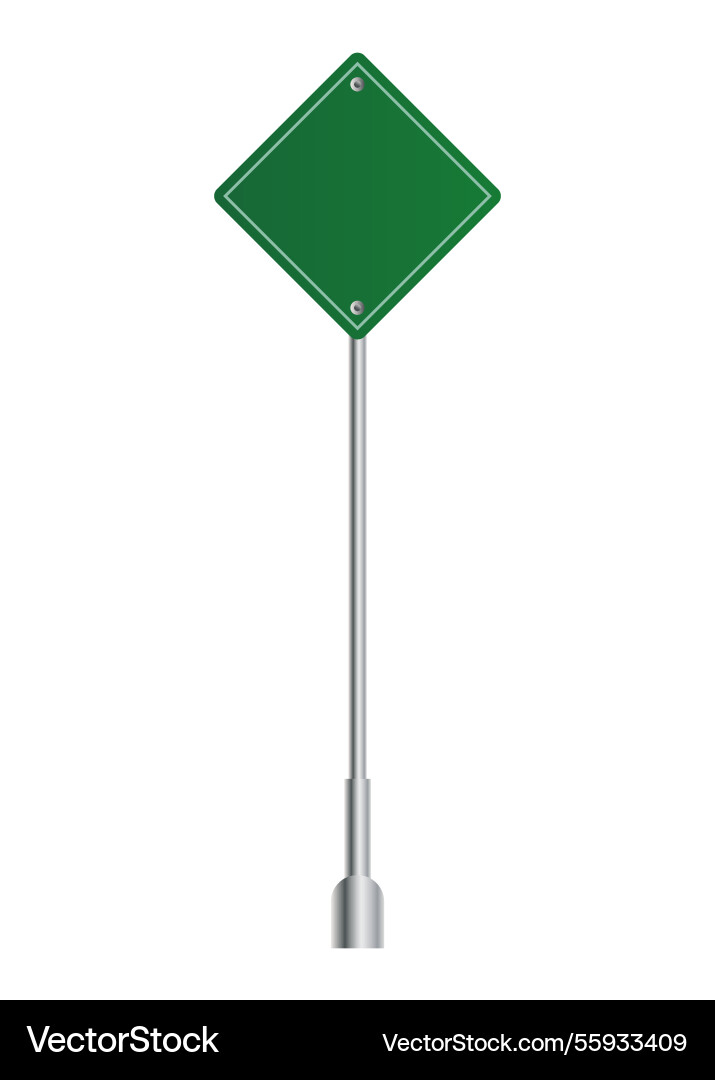 Green traffic sign road board text panel mockup Vector Image