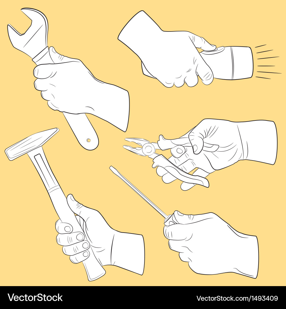 Hand Tools Collection Royalty Free Vector Image