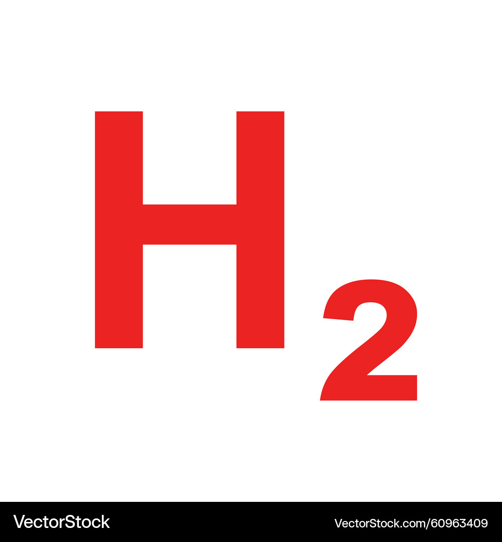 Hydrogen Fuel - H2 Symbol – Royalty-Free Vector | VectorStock