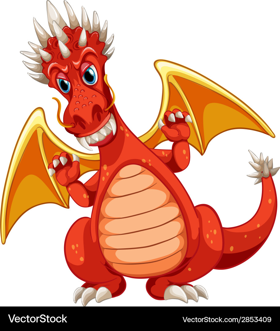 Red dragon Royalty Free Vector Image - VectorStock