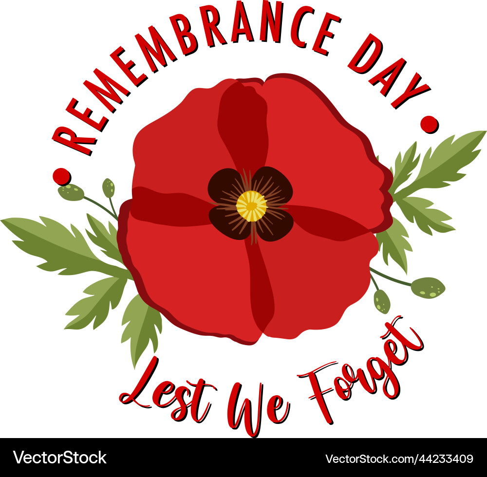 Remembrance Day Poppy Logo Royalty Free Vector Image