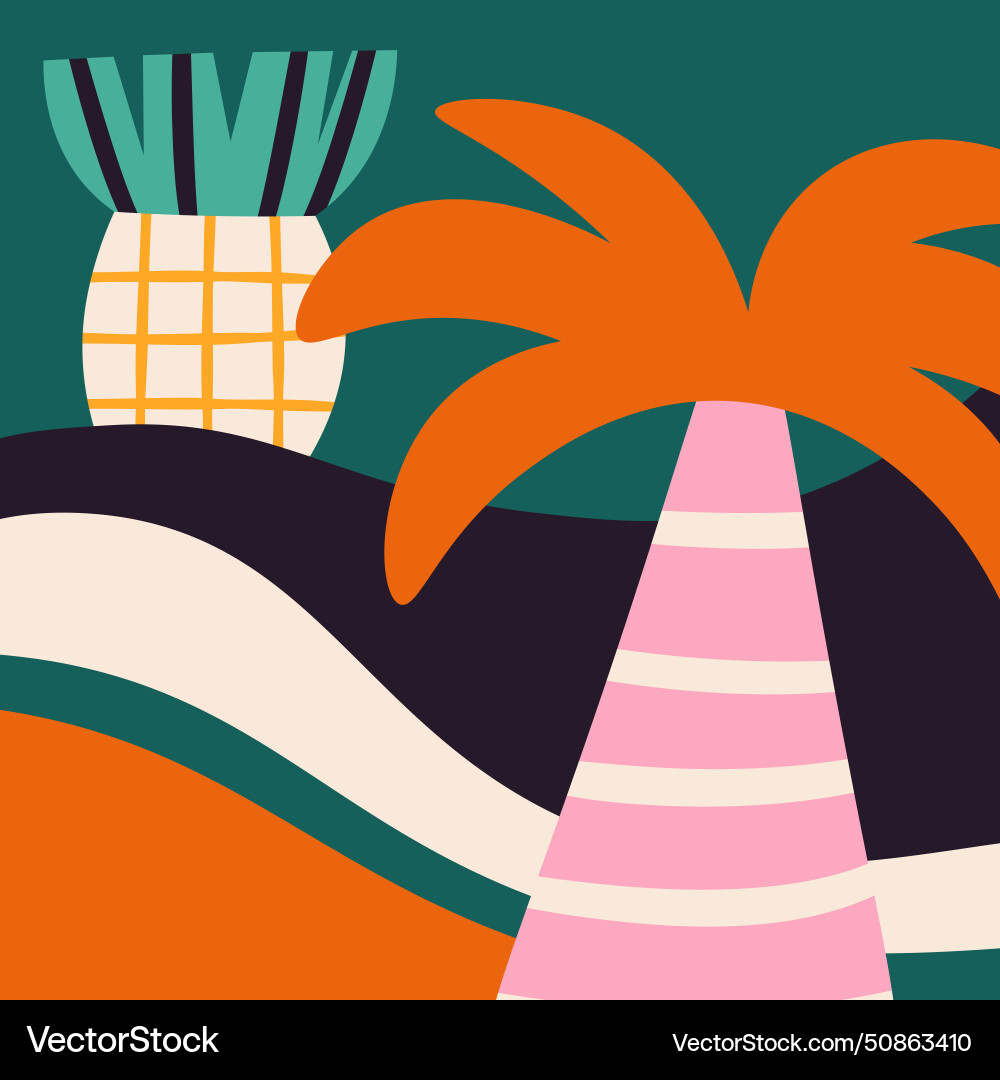 Abstract tropical landscape Royalty Free Vector Image