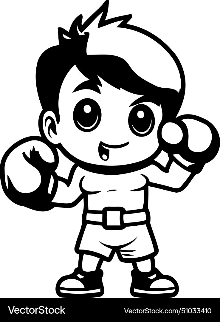 Boxing boy mascot character Royalty Free Vector Image