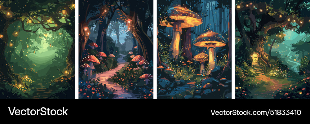 Enchanted Forest Dreamscape Royalty Free Vector Image