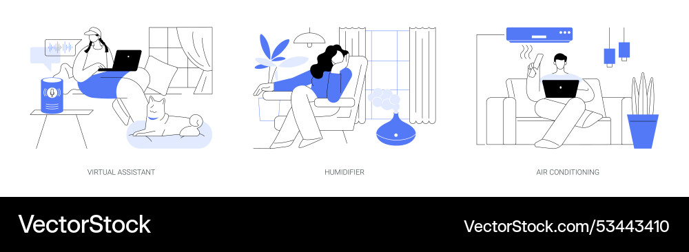 Home technology isolated cartoon Royalty Free Vector Image