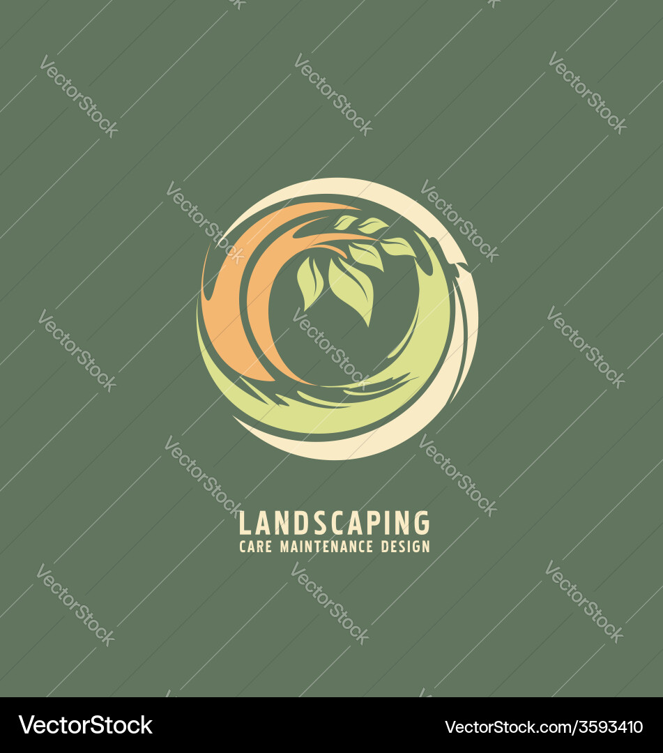 Landscaping logo design concept Royalty Free Vector Image