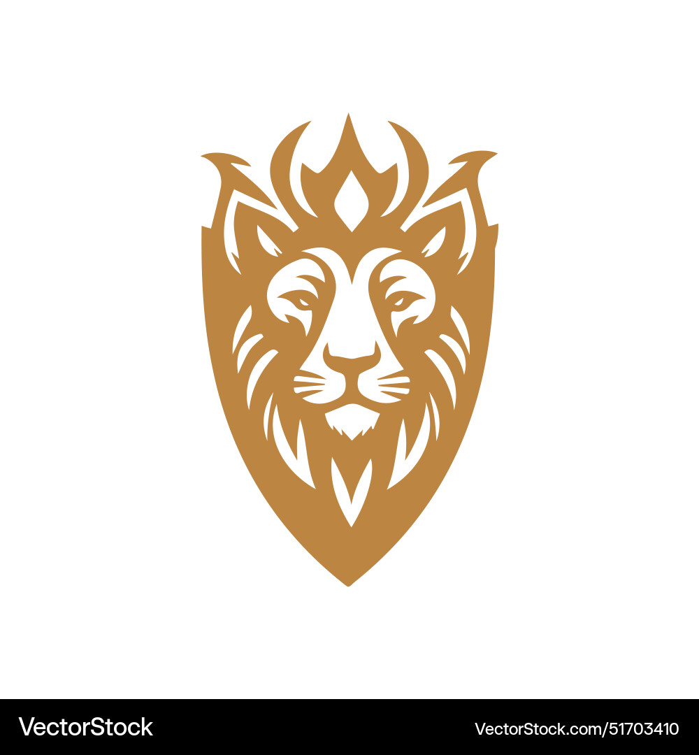 Lion shield logo Royalty Free Vector Image - VectorStock