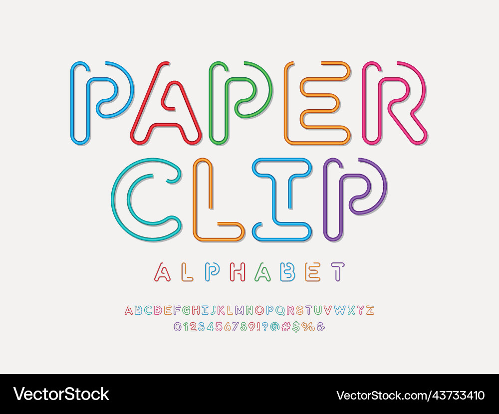 Paperclip font Royalty Free Vector Image - VectorStock