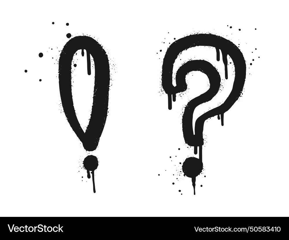 Set of spray painted graffiti question marks Vector Image