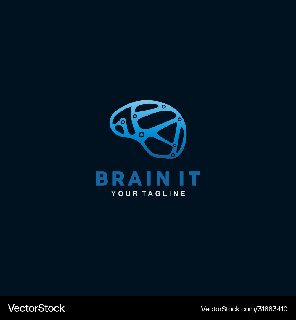 Simple brain logo design template Royalty Free Vector Image