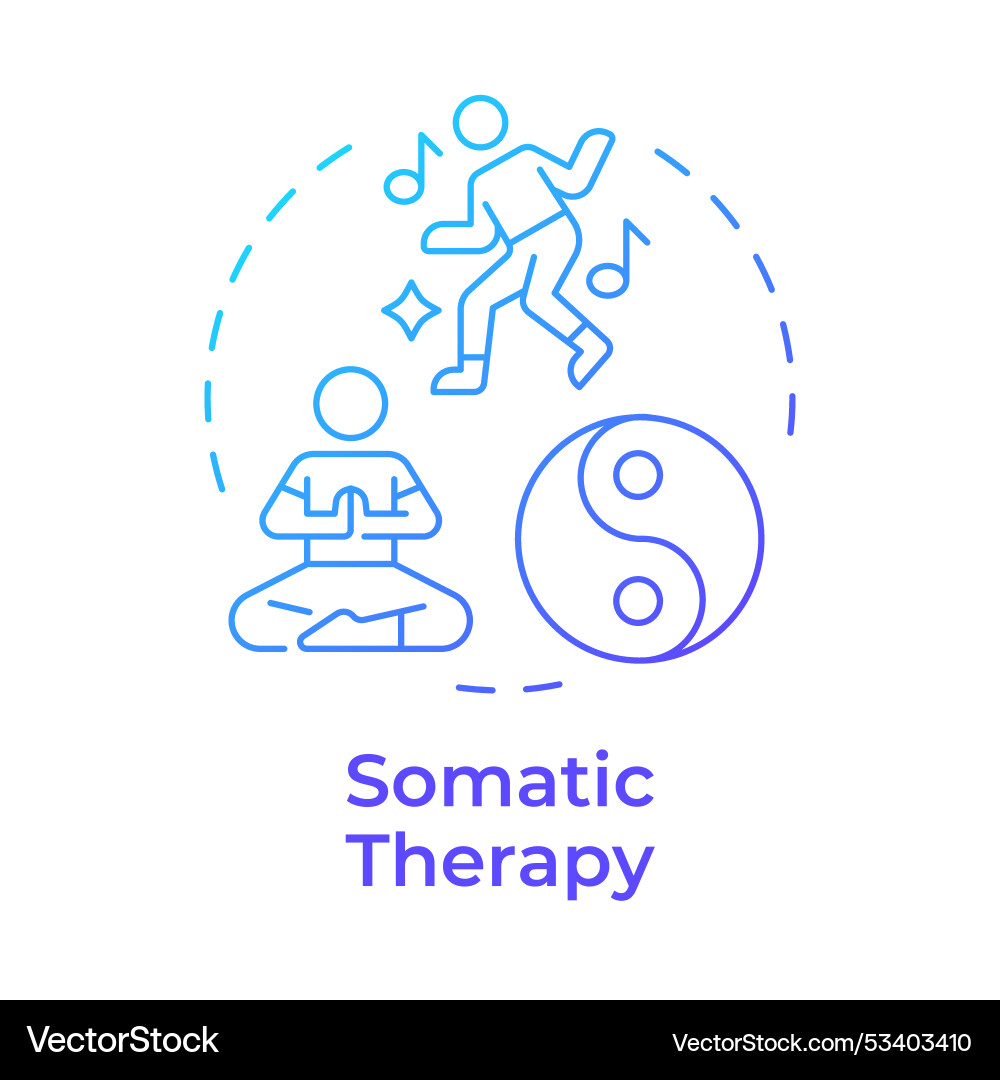 Somatic therapy blue gradient concept icon Vector Image