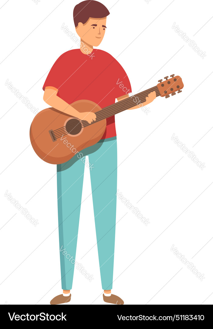 String guitar play icon cartoon audio Royalty Free Vector