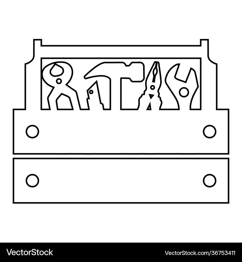 A toolbox outline drawer Royalty Free Vector Image