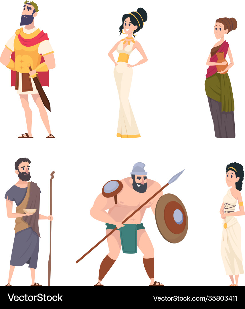 Ancient rome characters coliseum gladiator Vector Image
