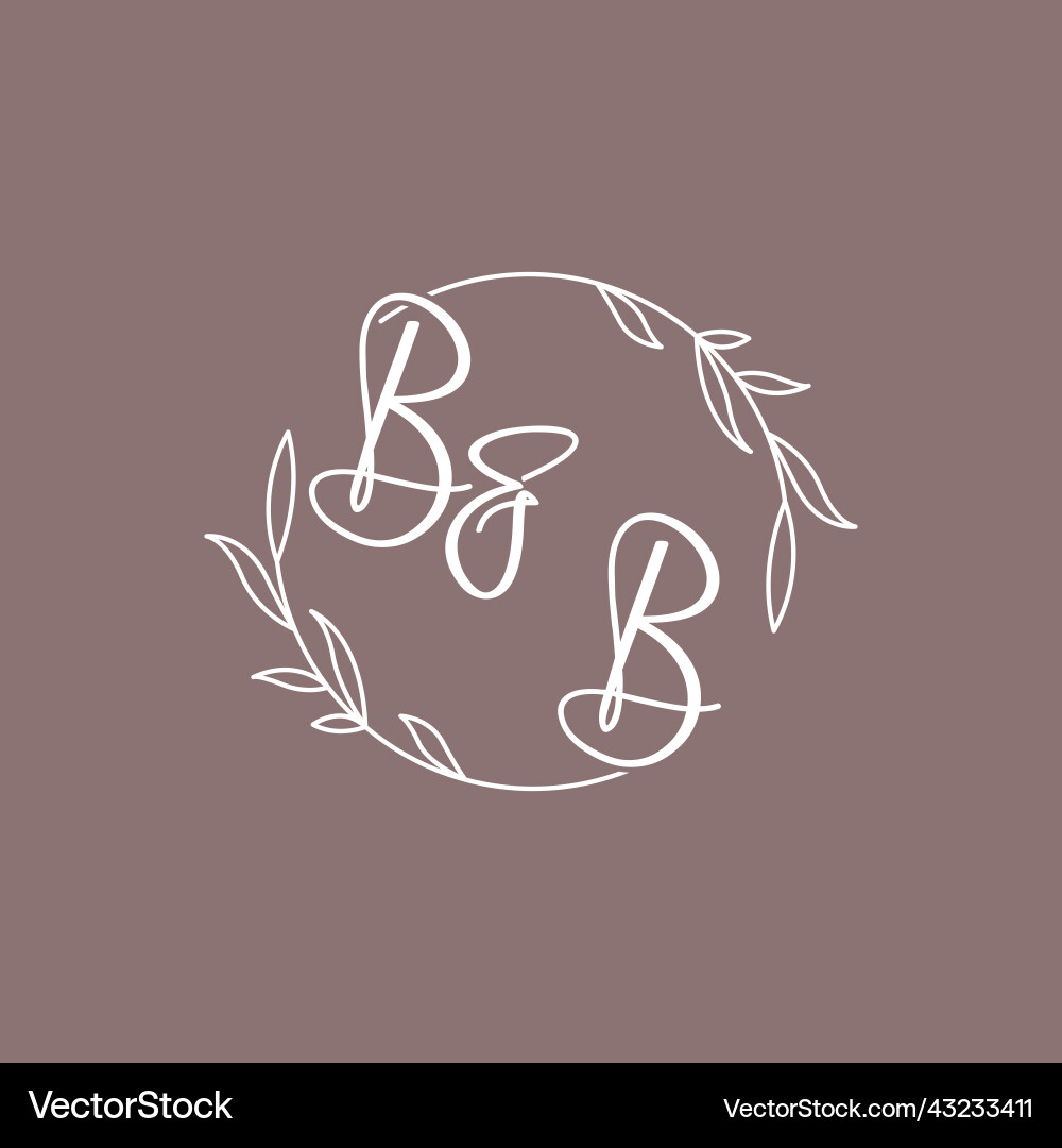 Bb wedding initials monogram logo ideas Royalty Free Vector