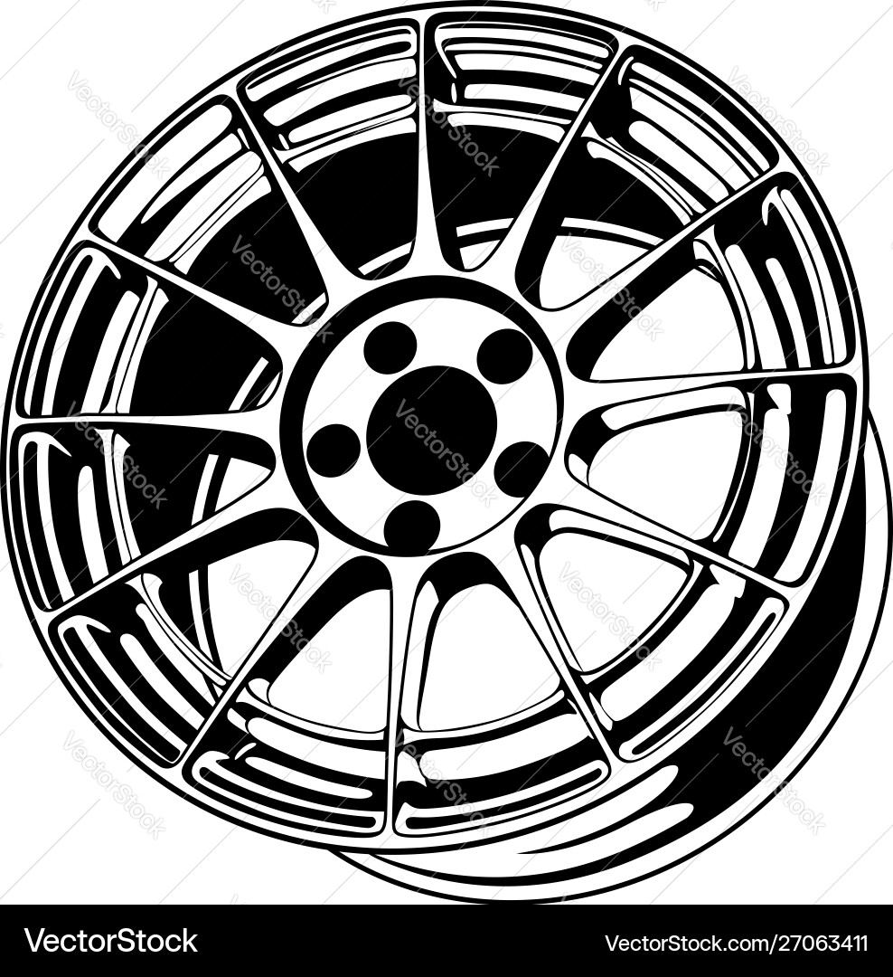Car wheel 4 Royalty Free Vector Image - VectorStock