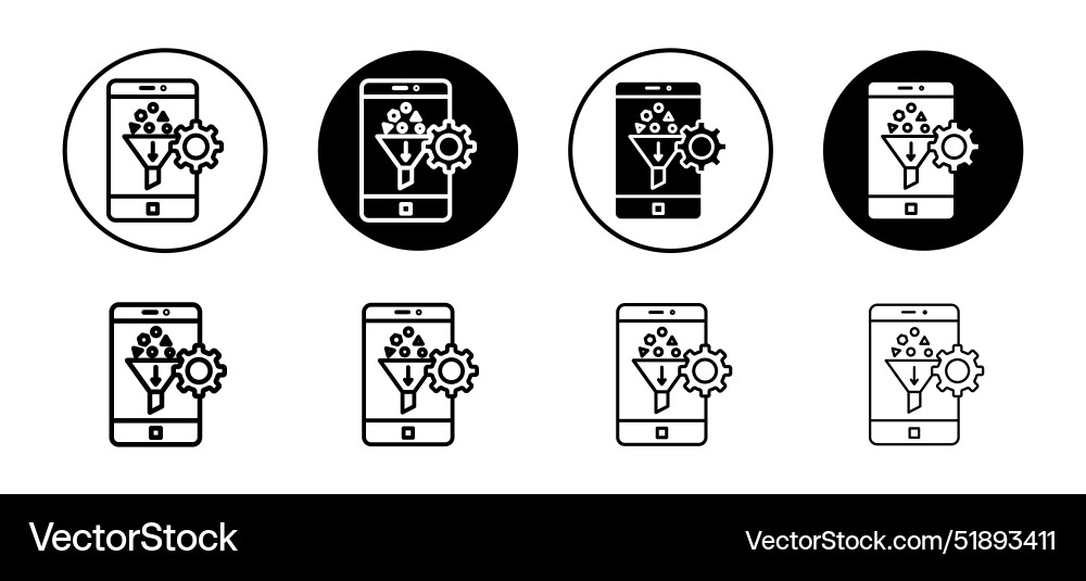 Content curation icon set collection Royalty Free Vector