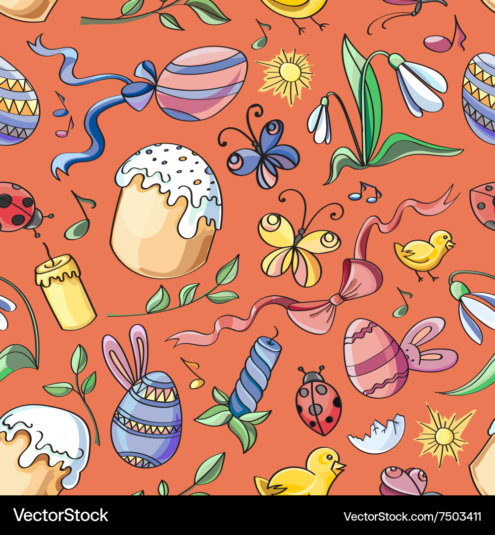 Doodle pattern easter Royalty Free Vector Image