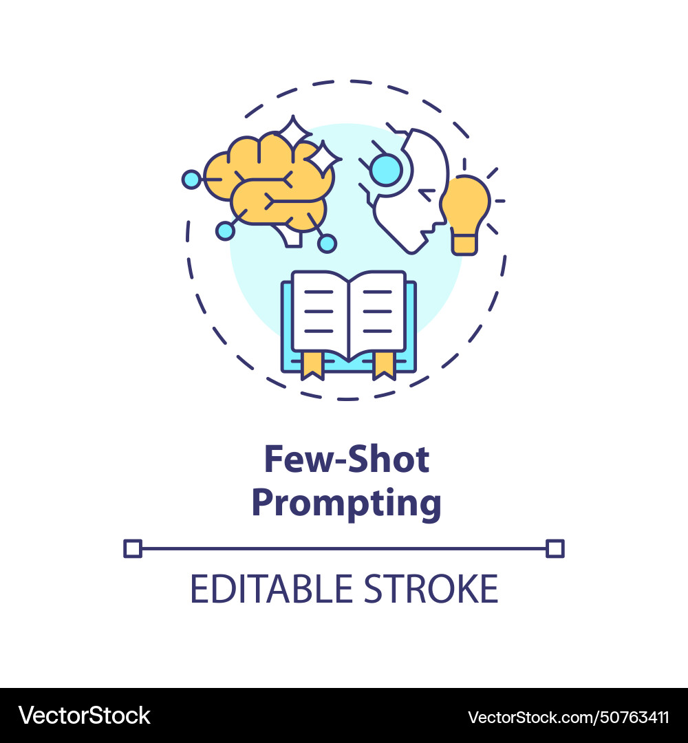 Few Shot Prompting Multi Color Concept Icon Vector Image