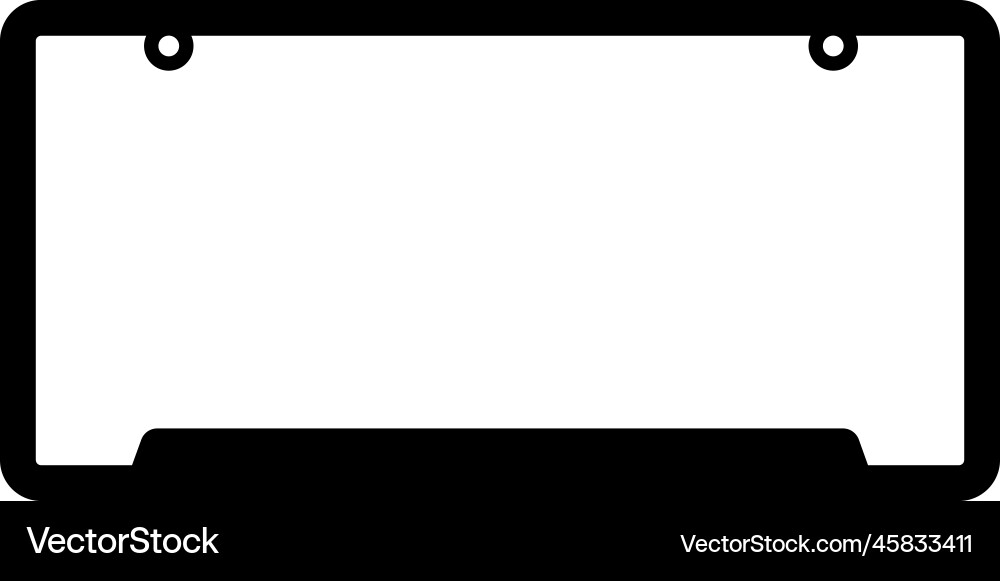 License plate frame icon on white background Vector Image