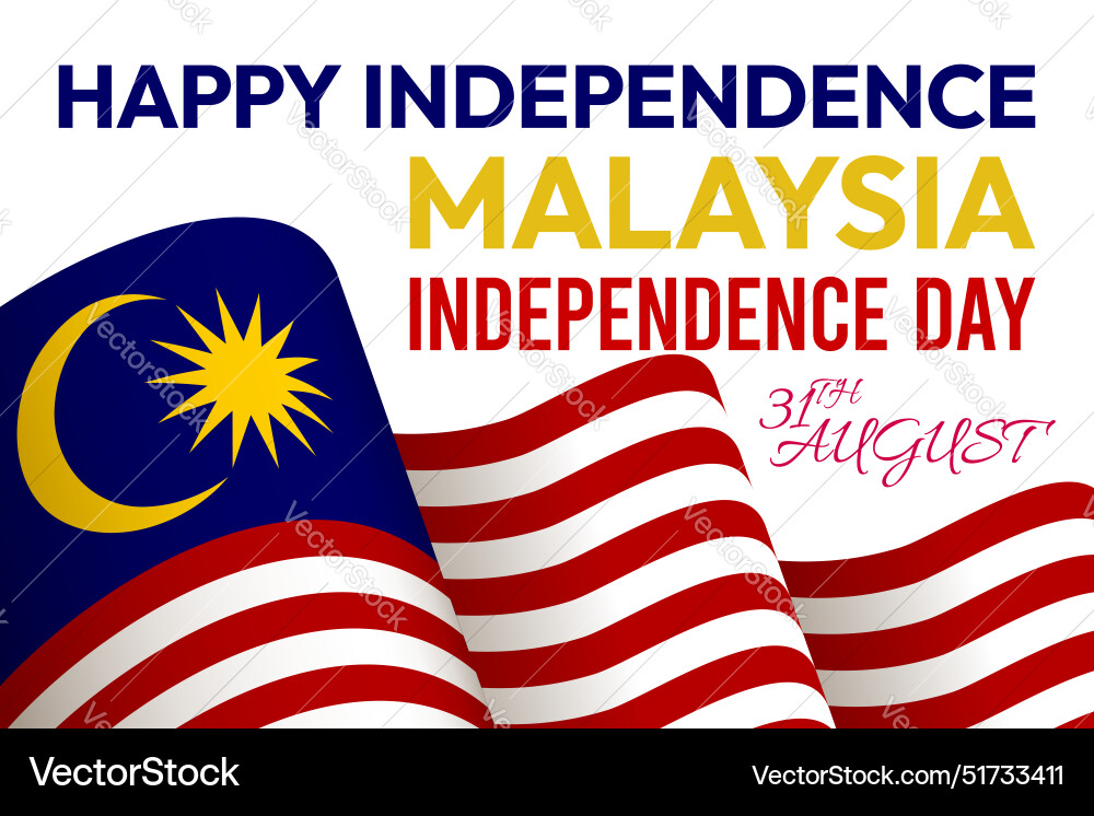 Malaysia independence day happy Royalty Free Vector Image