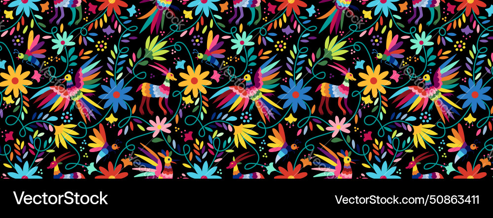 Mexican embroidery pattern Royalty Free Vector Image