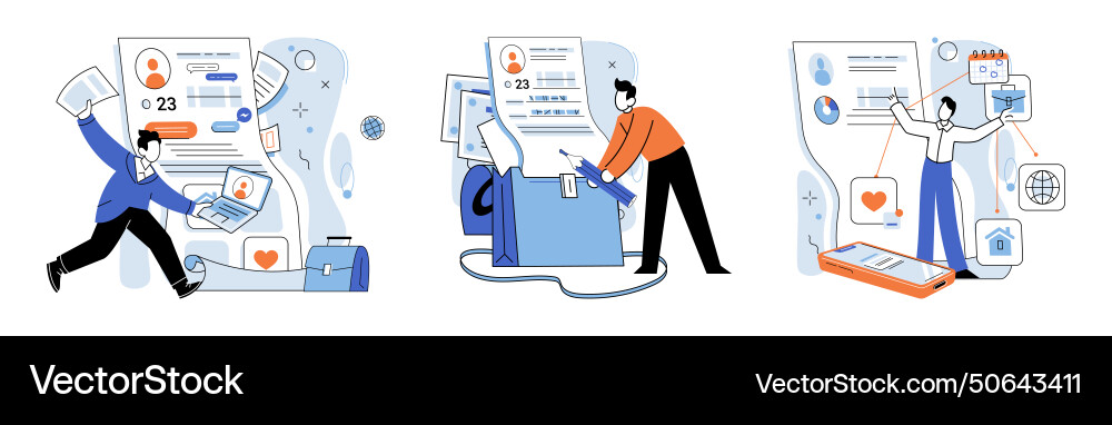 Personal profile media-rich profiles Royalty Free Vector