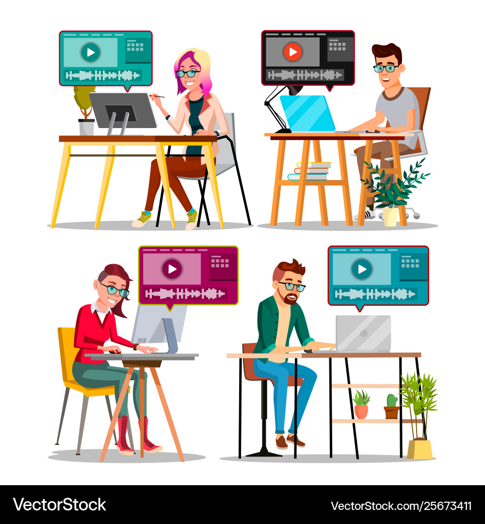 Professional character editor working set Vector Image
