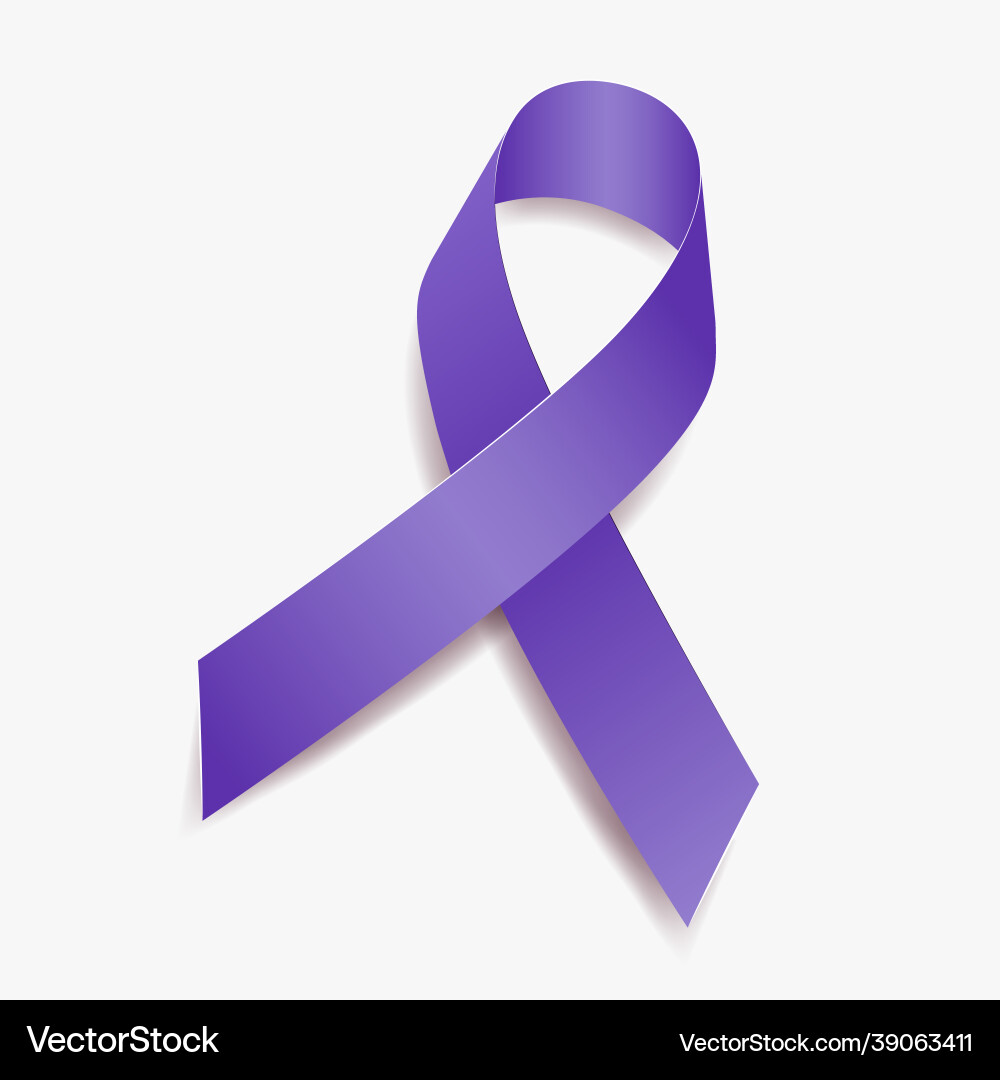 Purple ribbon awareness Royalty Free Vector Image