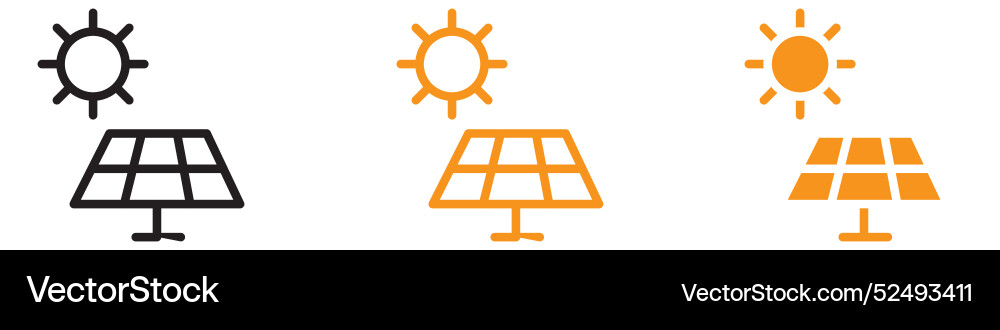 Sustainable solar panels icon for renewable Vector Image