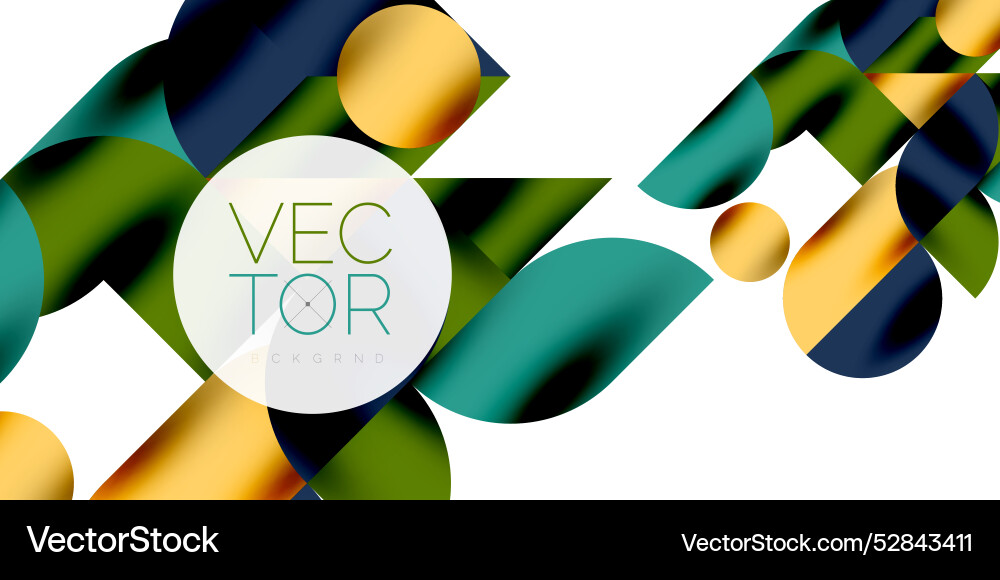 Tech minimal circular shapes geometric art Vector Image