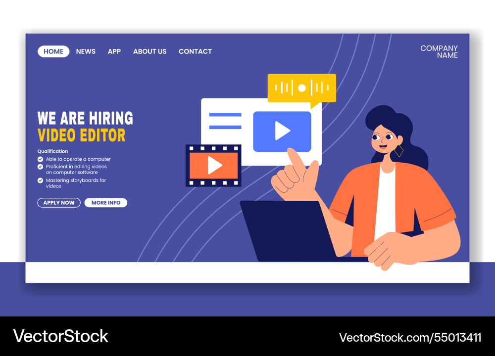 Video editing software templates for social media Vector Image